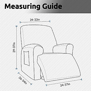 KEKUOU Recliner Chair Covers Lazy Boy Recliner Covers Stretch Couch Cover Slipcovers 1 Piece Furniture Protector with Elastic Bottom for Dog,Kids.(One Size, Black)