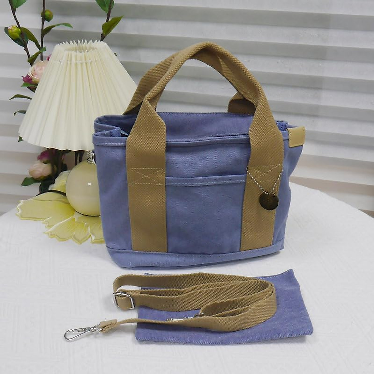 Crossbody Canvas Tote Satchel Bag for Women Shoulder Bag Multi-pockets Zipper Purse Handbag,Hobo Bag,Everyday Bag