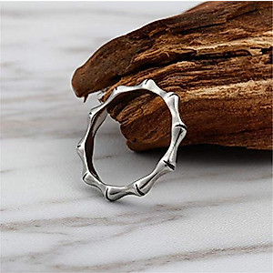 HIJONES Unisex Stainless Steel Personalized Skull Bone 3mm Simple Rock Gothic Ring Size 9