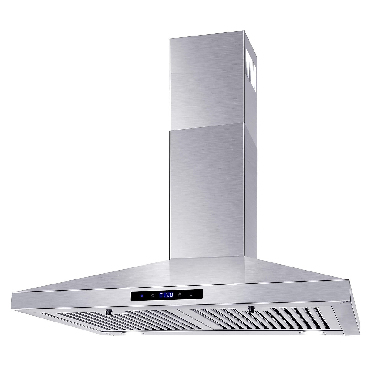 SNDOAS Range Hood 30 inches,Stainless Steel Wall Mount Range Hood,Vent Hood 30 inch w/Touch Control,Ducted/Ductless Convertible,Chimney-Style Over Stove Vent Hood,Kitchen Hood,Baffle Filters