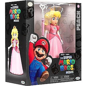 THE SUPER MARIO BROS. MOVIE - 5 Inch Action Figure Series 1 – Princess Peach Figure with Umbrella Accessory
