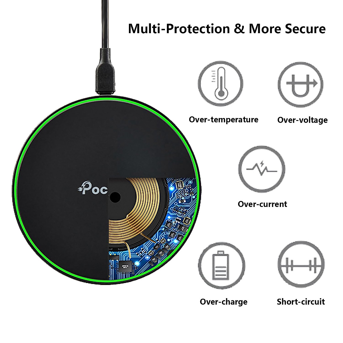 Wireless Charger for Samsung Galaxy S24 Ultra S24+ S23 S23+ S22 S22+ S21 FE S21+ S20 5G S20+ S10 S9 S8 Note 20 10 9 8, iPhone 15 Pro Max 14 Plus 13 Mini 12 11 X XR XS Fast Wireless Charging Pad 2-Pack