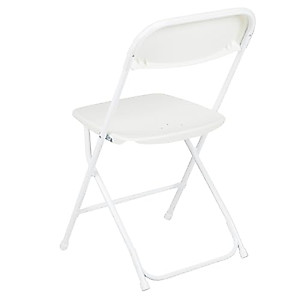 Flash Furniture Hercules Series Plastic Folding Chair - White - 650LB Weight Capacity Comfortable Event Chair - Lightweight Folding Chair