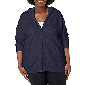 JUST MY SIZE womens Comfortsoft Ecosmart Fleece Full-zip Women's athletic hoodies, Navy Heather, 3X US