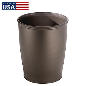iDesign Round Plastic Waste Basket The Kent Collection –, 8.35” x 8.35” x 10”, Bronze
