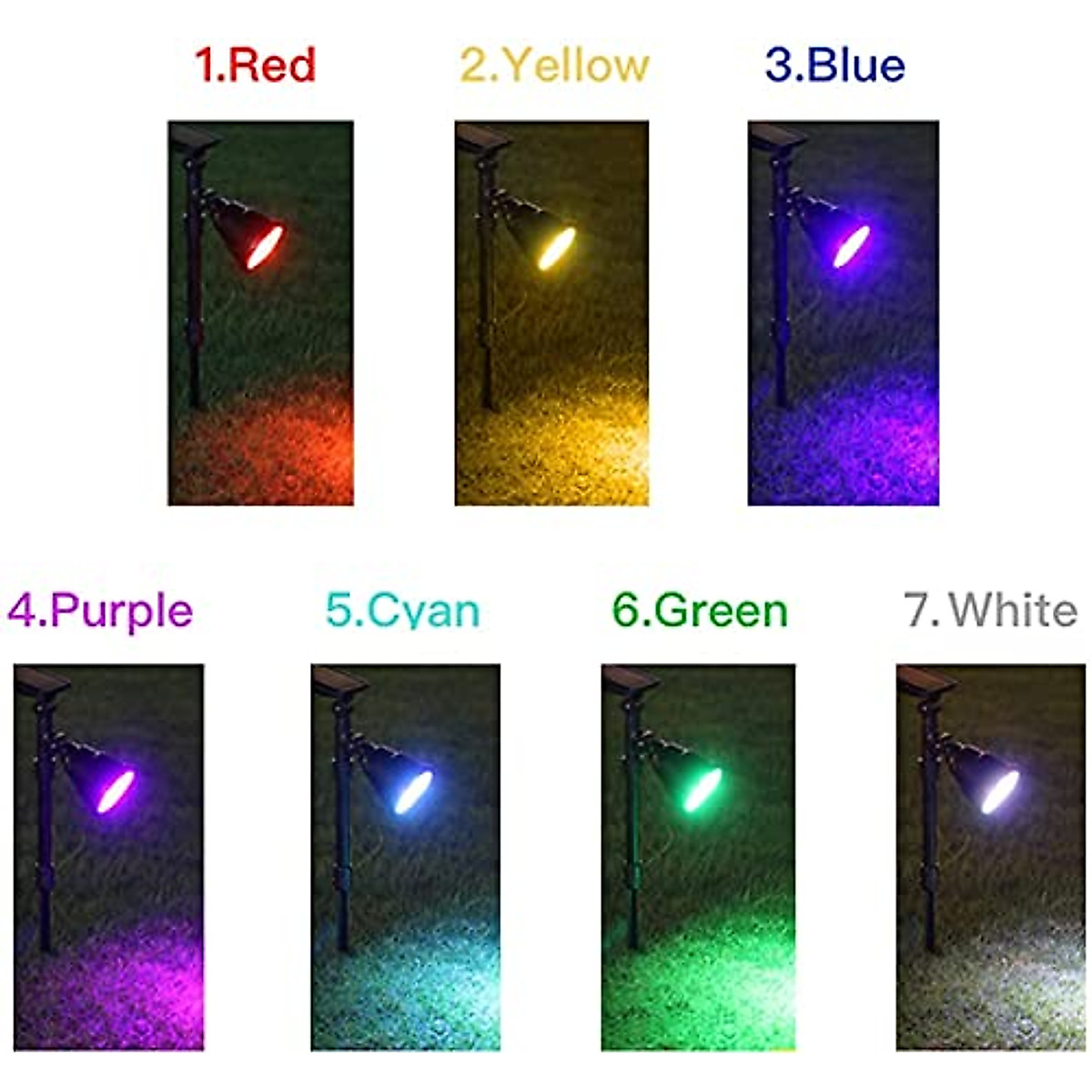 CallToU Solar Spot Lights 7 Colors Halloween Lights Christmas Solar Outdoor Light Waterproof Landscape Lighting 180°Adjustable Solar Landscape SpotLights for House Backyard Pool Patio Garden 2 Pack