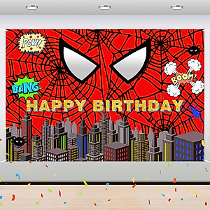 RoadSea Cartoon Sign Birthday Backdrop Banner - Kid Girl Boy Birthday Party Background - Cartoon Movie Theme Boy Birthday Party Photography Background Decorations - 6 x 4 Feet
