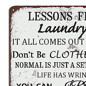 christmas decorations gifts for men womens Funny Laundry Room Rules Metal Tin Sign Wall Decor Rustic Farmhouse Laundry Sign for Home Decor Gifts 8 x 12 inch