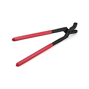 QWORK Horseshoe Pliers, 14" Horseshoe Nails Clincher, Hoof Nail Clincher Care Farrier Tool, Steel, Hoof Nippers, for Trimming Horse Hooves, 1 Pack