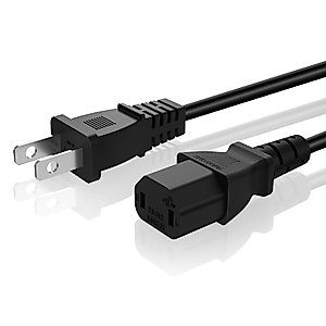 TNP 2 Prong Power Cord for Xbox 360 (6 ft) Compatible with PS4 Pro, Xbox One Original, Xbox 360 Slim/Pro/E/Elite/Arcade/Jasper/Falcon - Black 2 Prong AC Power Cord Cable Replacement