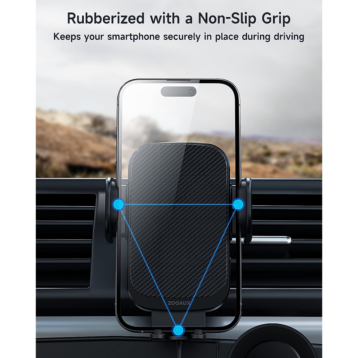 ZOOAUX Wireless Car Charger Vent Mount, 15W Fast Charging Auto-Clamping Car Mount, Air Vent Car Phone Holder for iPhone 15/15 Pro/14/13 Pro/XS/XR/X/8,Samsung S24/S23/22/S21/S10 (Black)