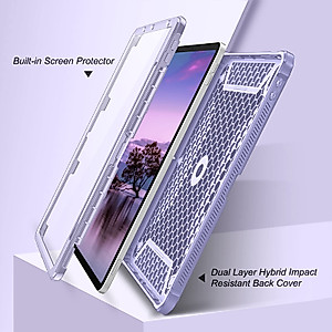 Fintie Case for iPad Air 5th Generation (2022) / iPad Air 4th Gen (2020) 10.9 Inch - [Tuatara Magic Ring] 360 Degree Rotating Grip Stand Shockproof Rugged Cover with Screen Protector, Lilac Purple