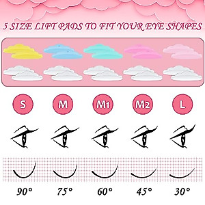 Lash Lift Kit & Eyelash Perm Kit for Solon at Home, Professional Eyelash Curling Lash Extension Set, Including Eyelash Glue, 5 Size Lift Pads, Eye Gel Patchs, Lash Brush and Accessories