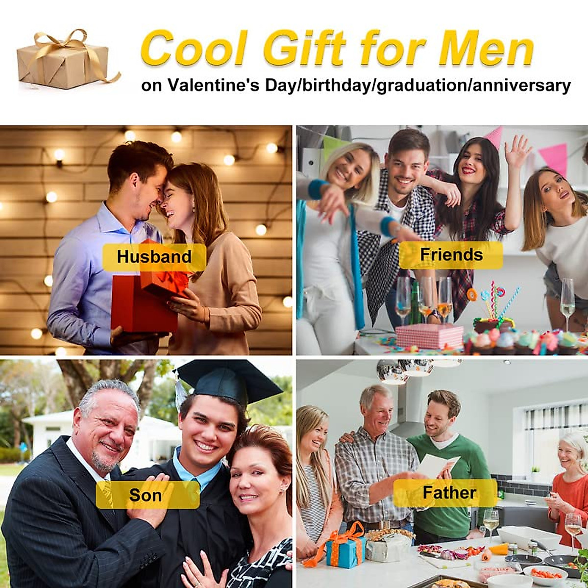 DECMIOX Gifts for Men Him Dad, Stocking Stuffers Gifts for Men 14 in 1 Multitool Pen, Christmas Gifts for Men, Cool Gadgets for Men, Multitool tool Birthday Gifts for Dad, Boy Friend, Husband, Grandpa