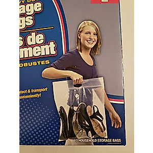 Large Heavy Duty Storage Bags with Zip-lock , Size Large, 3 Count , 2 Pack (6 Total) (2)