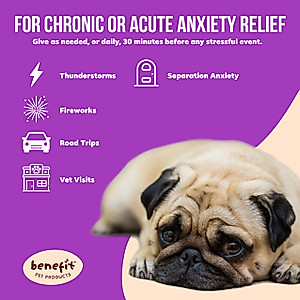 Calming Chews for Dogs - Dog Calming Chews for Separation, Dog Anxiety Relief Treats, Dog Sleep Support - Chamomile, and Melatonin for Dogs - 120 Soft Chews, Made in USA