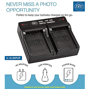 BM NB-6L Dual Battery Charger for Canon PowerShot S120, SX170 IS, SX260 HS, SX280 HS, SX500 IS, SX510 HS, SX520 HS, SX530 HS, SX600 HS, SX610 HS, SX700 HS, SX710 HS, ELPH 500 HS, D10, D20, D30 Cameras