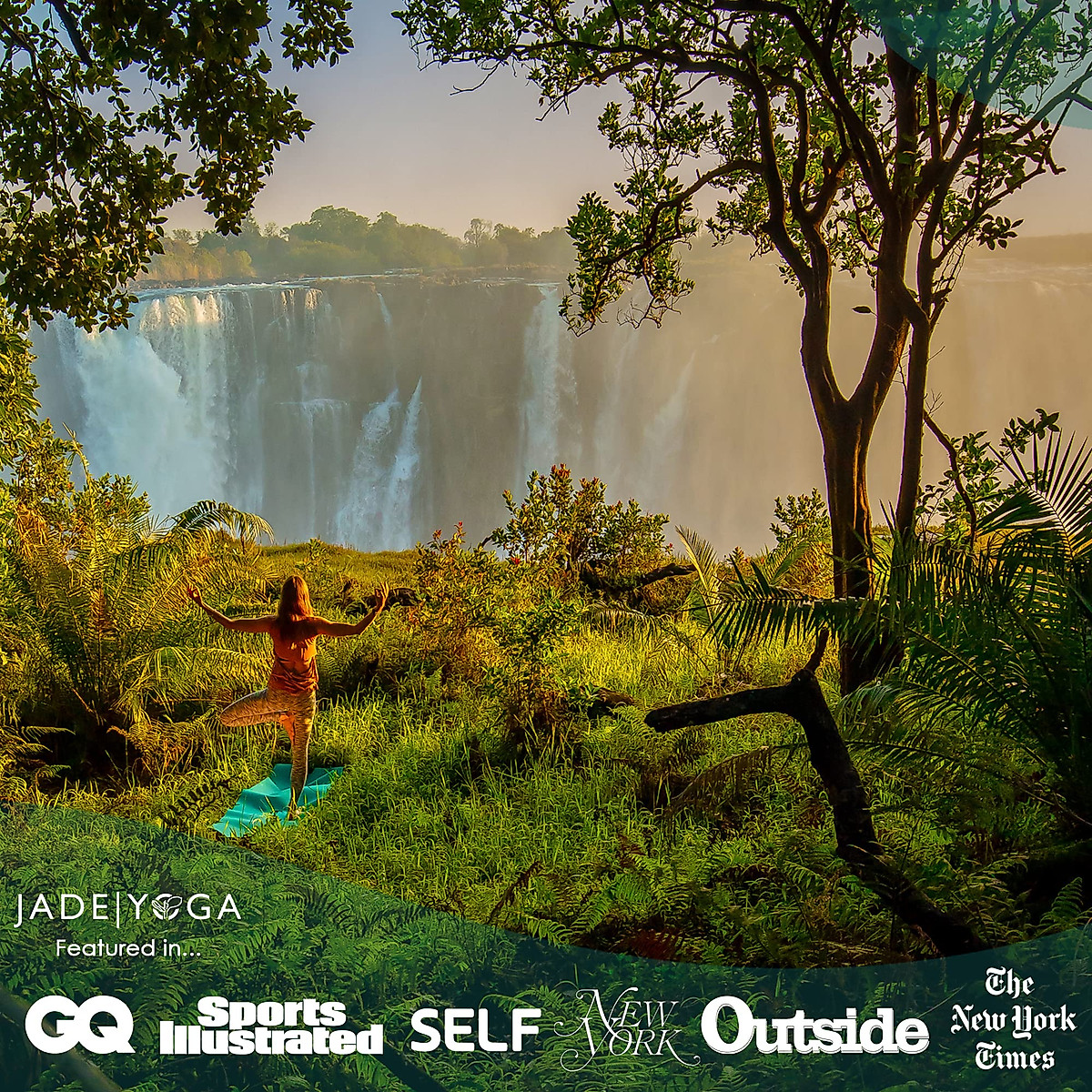 JadeYoga Voyager Yoga Mat - Lightweight & Portable Rubber Yoga Mat - Non-Slip Exercise Mat for Women & Men - Great for Yoga, Home Workout, Gym Fitness, Pilates, Stretching, & More (68" Midnight Blue)