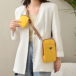 Valentoria Small Crossbody Bag Cell Phone Purse Womens Small Travel Messenger Wallet Casual Sport Daypack Zipper Coin Pouch Lightweight (Yellow)