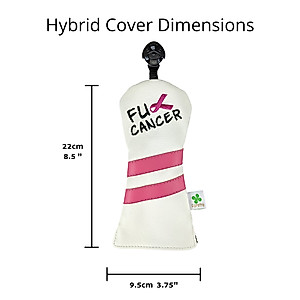Foretra - Limited Edition F U Cancer Hybrid Headcover - Tour Quality Golf Club Cover - Style and Customize Your Golf Bag