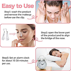 Nose Shaper,Nose Slimmer Lifter Clip - Nose Shaper for Wide Noses - Stainless Steel Clip with Soft Silicone Pads - Nose Corrector Clip for Men, Women