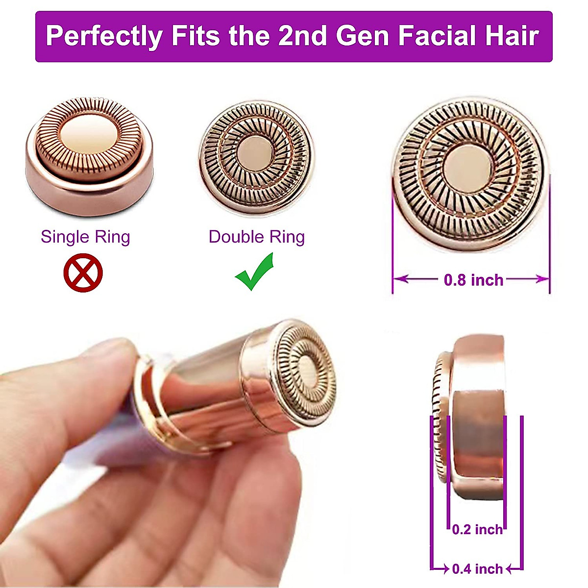 Replacement Heads for Finishing Touch Flawless Generation 2 Facial Hair Remover, 2 Count