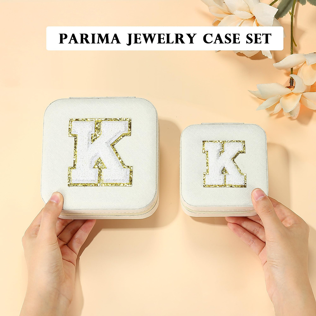 Parima Birthday Gifts for Women -2 Pieces Travel Jewelry Case Set, Travel Gifts Friend Gifts for Women Personalized Gifts Unique Gifts Christmas Gifts for Women Personalized Jewelry Boxes for Women