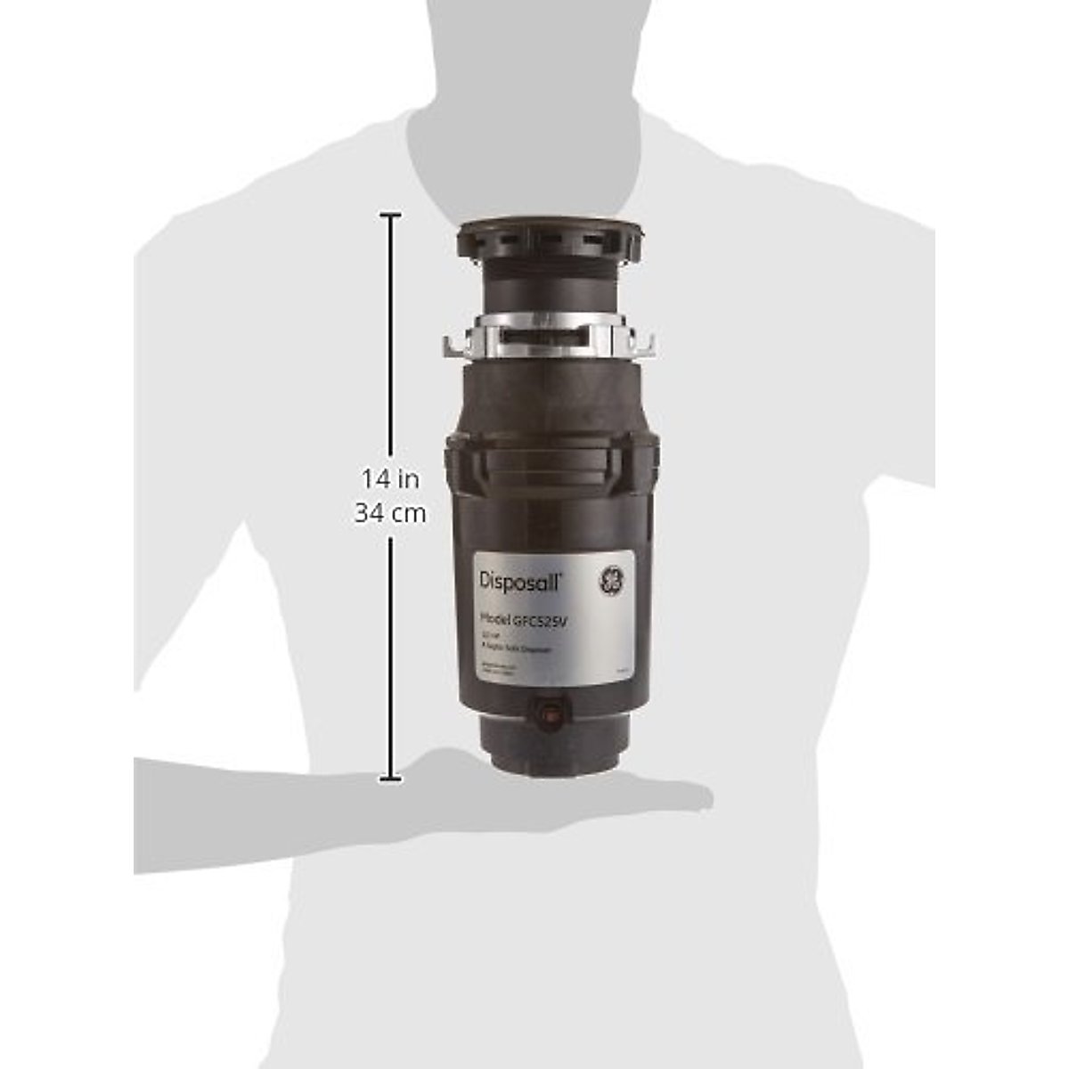GE Continuous Feed Garbage Disposal, 1/2 Horsepower, Good for Grinding: Beans, Potatoes, Peels, and Cooked Meat, Easy Install Kit and Power Cord Included, Recommended for 2-4 Person Homes