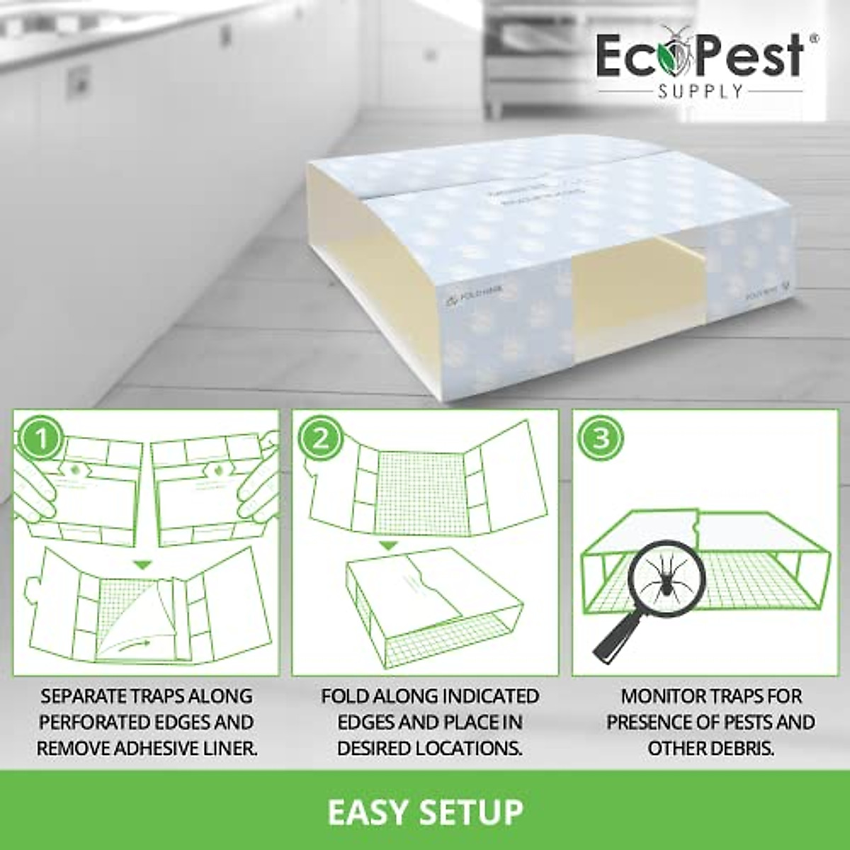 Spider Trap – 12 Pack | Sticky Indoor Glue Traps for Spiders and Other Bugs and Crawling Insects | Adhesive Spider Bait Trap, Monitor, Killer and Detector for Pest Control