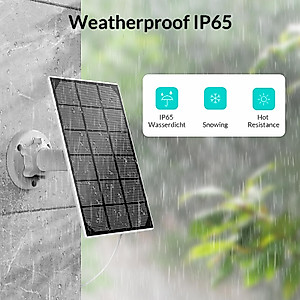NETVUE USB Solar Panel for Sentry Plus DC 5V Security Camera (Not Work for Birdfy), Solar Panel Charger with 10 FT Charging Cable, IP65 Waterproof, Continuously Charging, 360° Adjustable Mounting