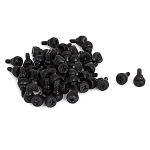 PC for Computer Case Thumbscrews M3.5 Thumb Screws Black 50 Pcs SCRW-031425