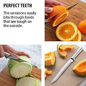 Rada Cutlery Serrated Slicing Knife – Stainless Steel Blade With Aluminum Handle Made in the USA
