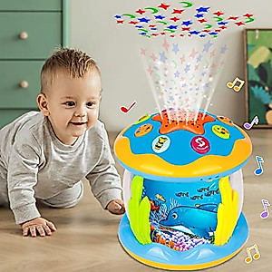 Baby Toys 6 to 12 Months 4 in 1 Baby Musical Ocean Rotating Toys Light Up Infant Toys 3-6 9 12-18 Month Babies Toddlers 1 2 3 Year Old Boy Girl Baby Gifts Toys for Ages 0-2
