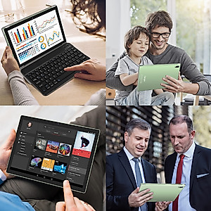 Oangcc Android 13 Tablet 10 Inch 2024 Latest with 12GB(6+6 Expand)+128GB Keyboard Mouse WiFi Bluetooth GPS 512GB Expand Support, Dual Camera Computer Tablets with Case - Green