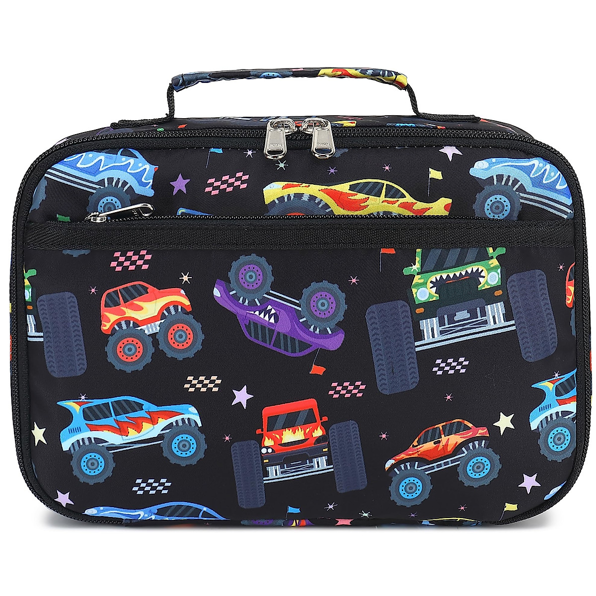 CAMTOP Monster Truck Kids Lunch Box Boys Girls Insulated Lunch Cooler Bag Reusable Lunch Tote Kit for School Travel