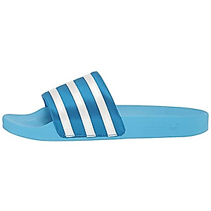 adidas Originals Women's Adilette Slides Sandal, Sky Rush/White/Blue Rush, 6