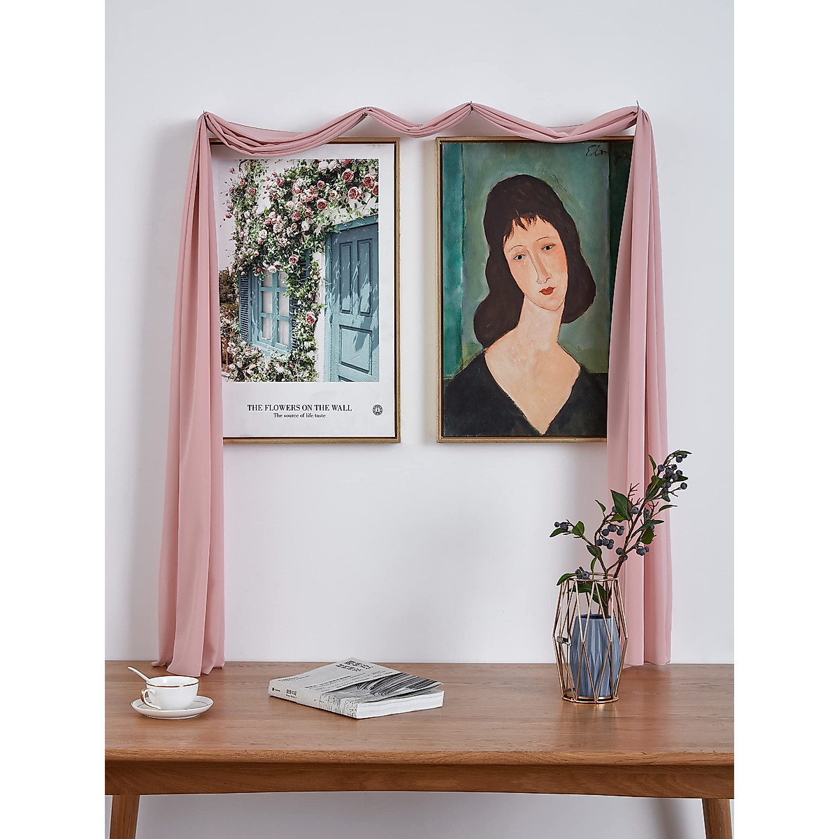 BEDDEB 10 Pack Dusty Rose Chiffon Table Runner 10Ft Sheer Wedding Table Runner 29x120 Inches Romantic Tulle Table Runner for Rustic Wedding Decor Birthday Party Bridal Baby Shower Table Decoration