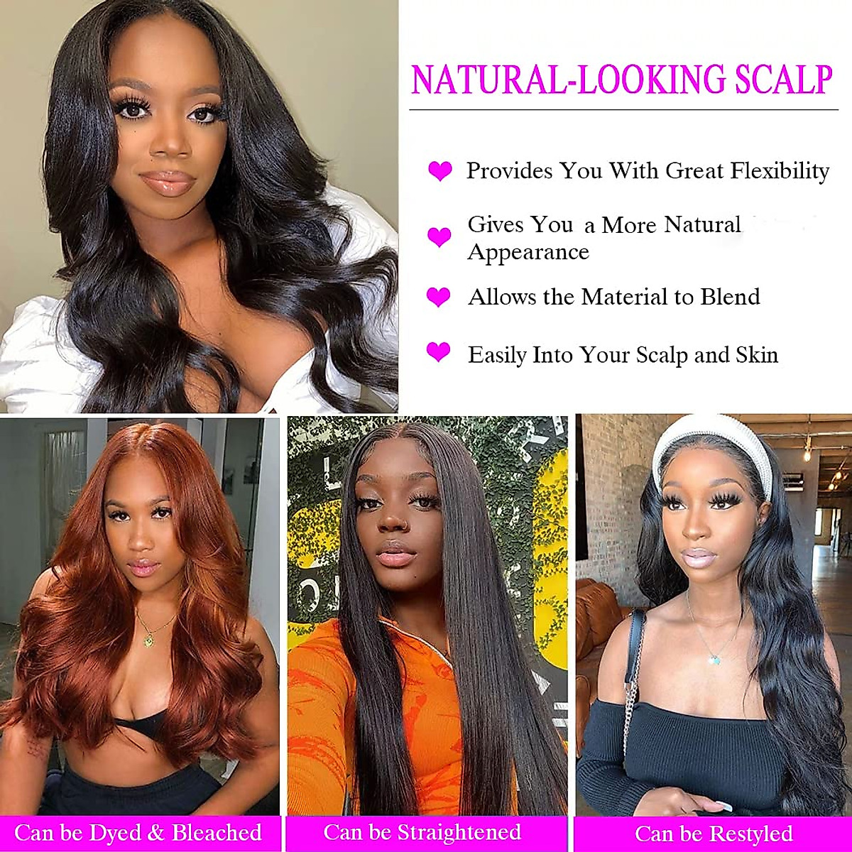 Xagujpo V Part Wig Human Hair Body Wave Wigs Upgrade U Part Wigs Brazilian Virgin Human Hair Wigs For Black Women Glueless Clip In Half Wig V Shape Wigs No Sew In 180% Density Natural Color 18inch