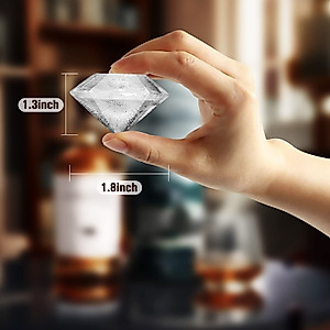 Ice Cube Trays (Set of 2),Diamond-Shape Ice Cube Maker with Lids, Diamond-Shape Ice Cube Molds for Whiskey Cocktails & Bourbon,Reusable BPA Free Stackable Flexible Ice Molds with Funnel