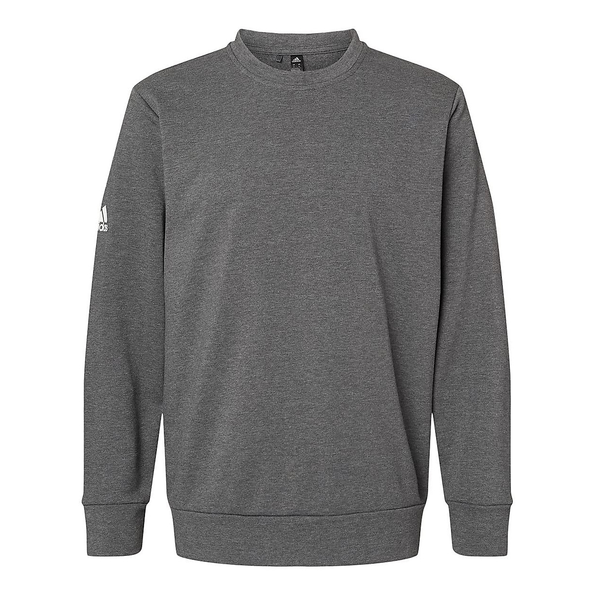 adidas Mens Fleece Crewneck Sweatshirt, L, Dark Grey Heather