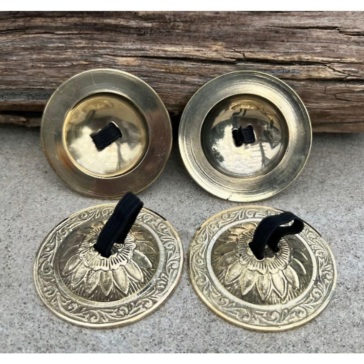 DharmaObjects Belly Dancing - Pro Finger Zills or Cymbals 2 Pair/4pcs Gold 6cm