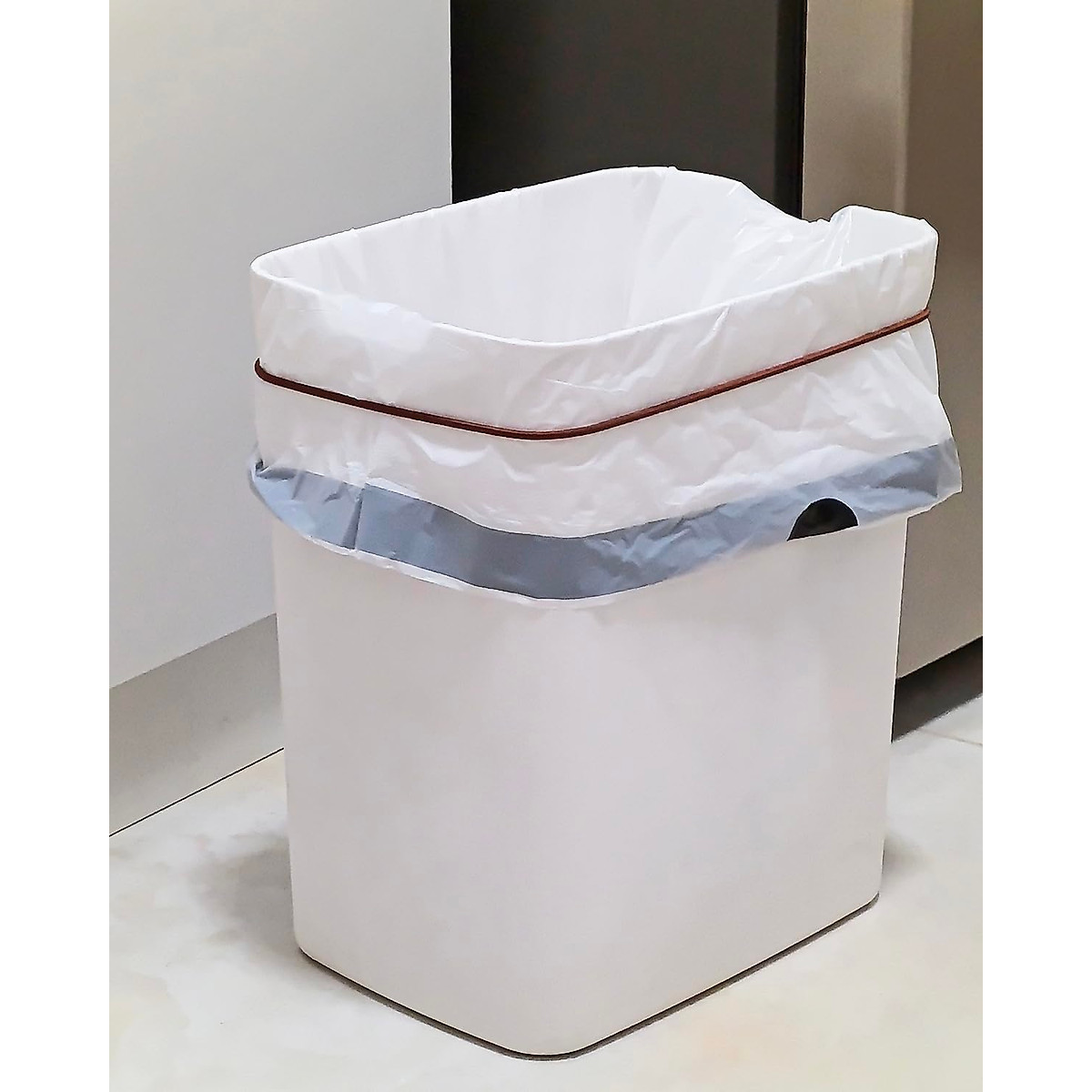 ONLYKXY 5pcs Trash Can Elastic Rope Multifunction Rubber Band to Hold Bag in Place Cabinet Loop Strap Box Holder Homewares for Garbage Liner Home Office Kitchen Indoor Outdoor Picnic Party (Brown)