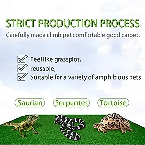 Reptile Carpet 4pcs Terrarium Substrate Liner Pet Habitat Bedding Soft Green Mat for Bearded Dragon Lizards Gecko Chamelon Iguana Turtles Snakes (19.7" x 11.8")