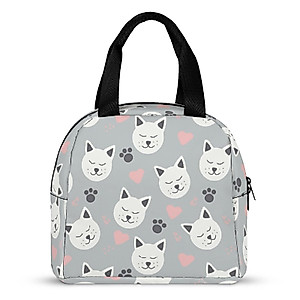 Cat Lunch Bag for Women Men, Insulated Meal Bag, Lunch Tote Bag for Work Outdoor