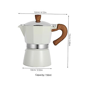COLLBATH 1pc Coffee Pot Espresso Machine Expresso Coffee Italian Coffee Maker Coffee Tea Maker Italian Espresso Brewer Italian Espresso Maker Espresso Ground Coffee Mocha White Aluminum