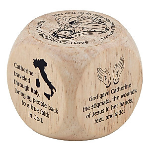 Saint Catherine of Siena Fun Facts Dice Prayer Cube for Kids, 2 1/4 Inch