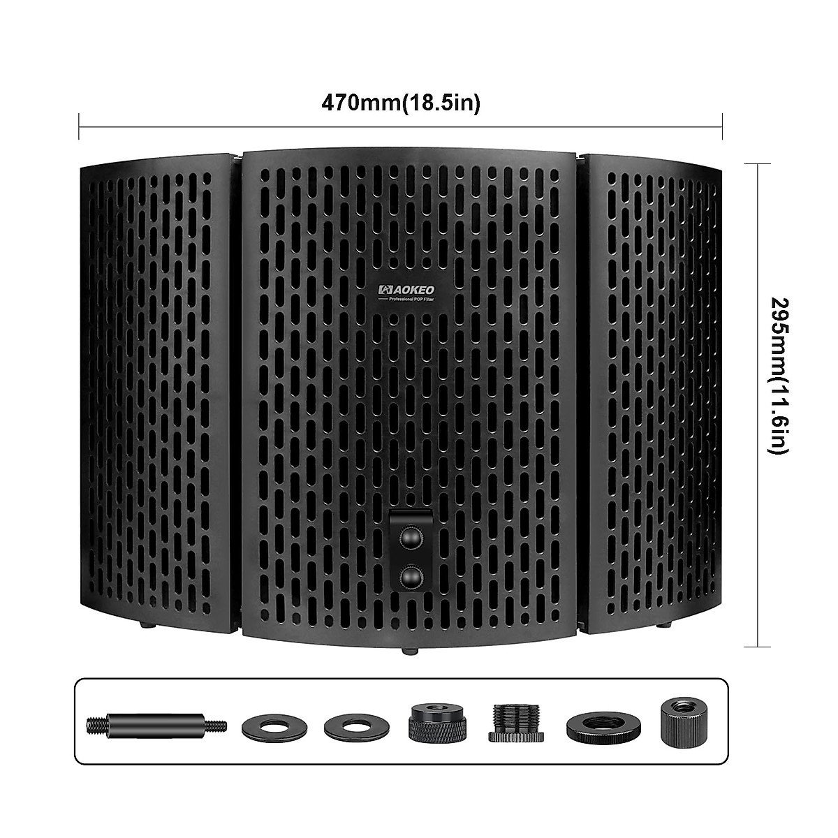 Aokeo Professional Studio Recording Microphone Isolation Shield,Suitable for Blue Yeti and Any Condenser Microphone Recording Equipment（AO-403）