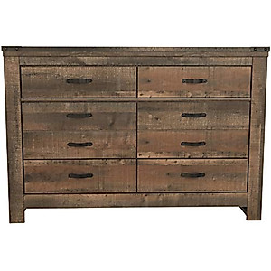 Signature Design by Ashley Trinell Rustic Youth 6 Drawer Children's Dresser with Nailhead Trim, Warm Brown