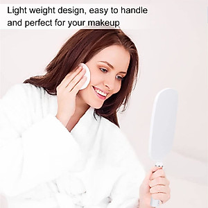 Orange Tech Large Hand Held Mirror with Handle, Makeup Hand Mirror with Hook Hole for Bathroom and Bedroom, Barbers Haircut Mirror for Home and Salon