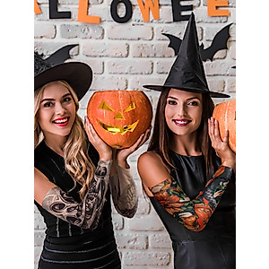 18 Pcs Tattoo Sleeves for Men Arm Sleeves Temporary Tattoo Sleeves Set Arts Fake Tattoo for Women to Cover Arms (Vivid Pattern,Medium)